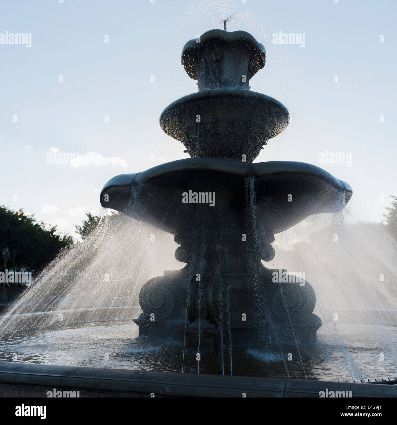 Water Spraying From A Water Fountain; Guatemala City Guatemala Stock ...
