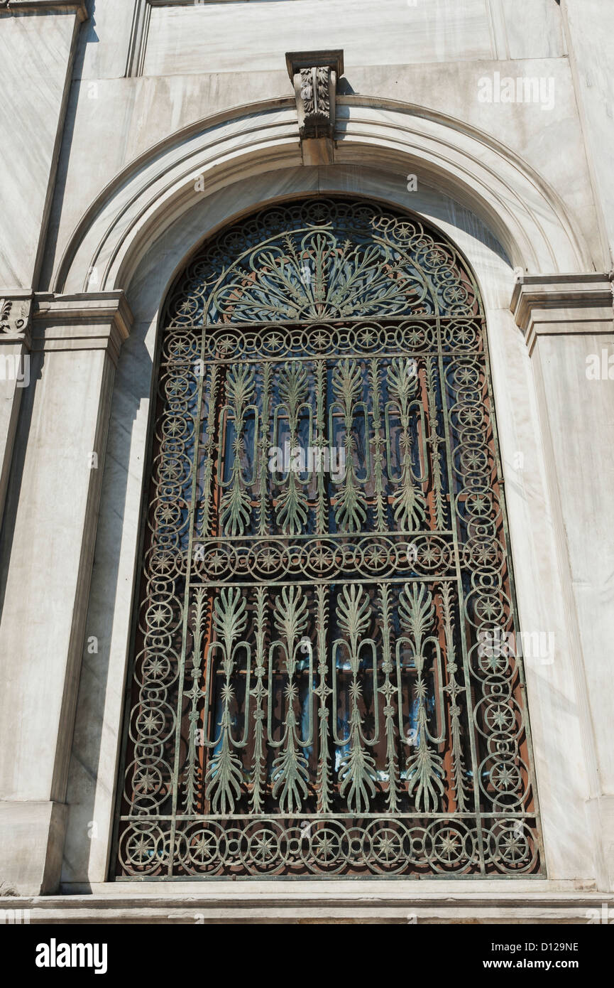 An Ornate Metal Screen In An Arched Window; Istanbul Turkey Stock Photo ...
