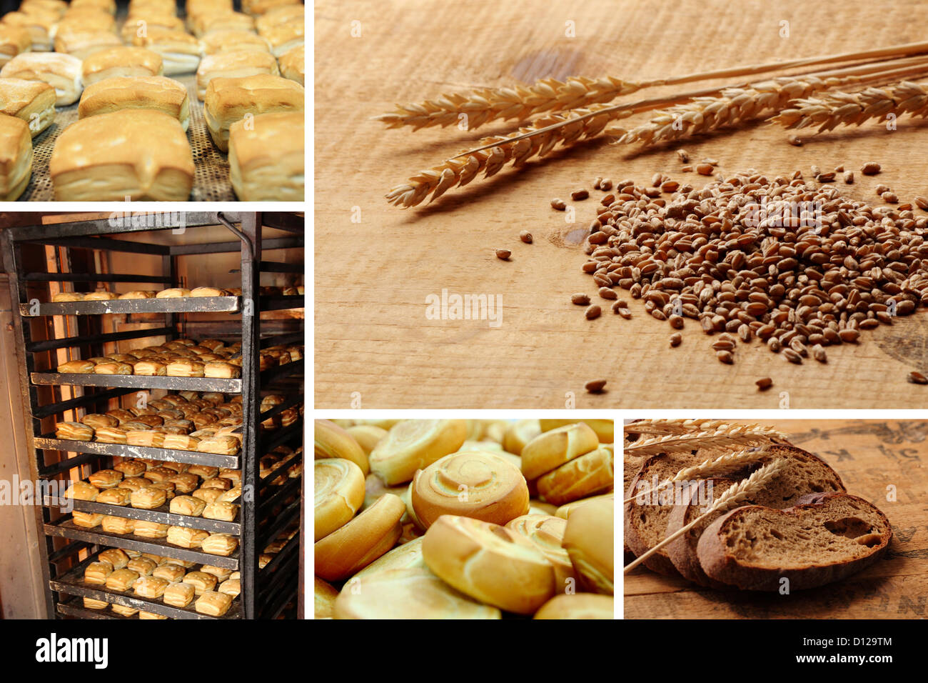 Collage industrial bakery with grid Stock Photo - Alamy