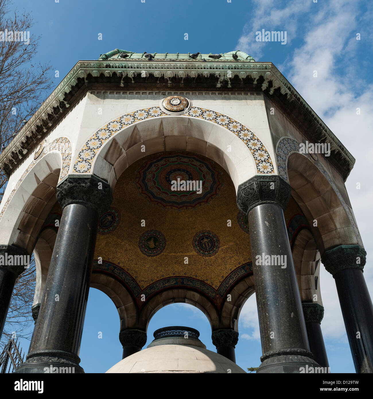 Low Angle View Of A Structure With Black Pillars In The Old City ...