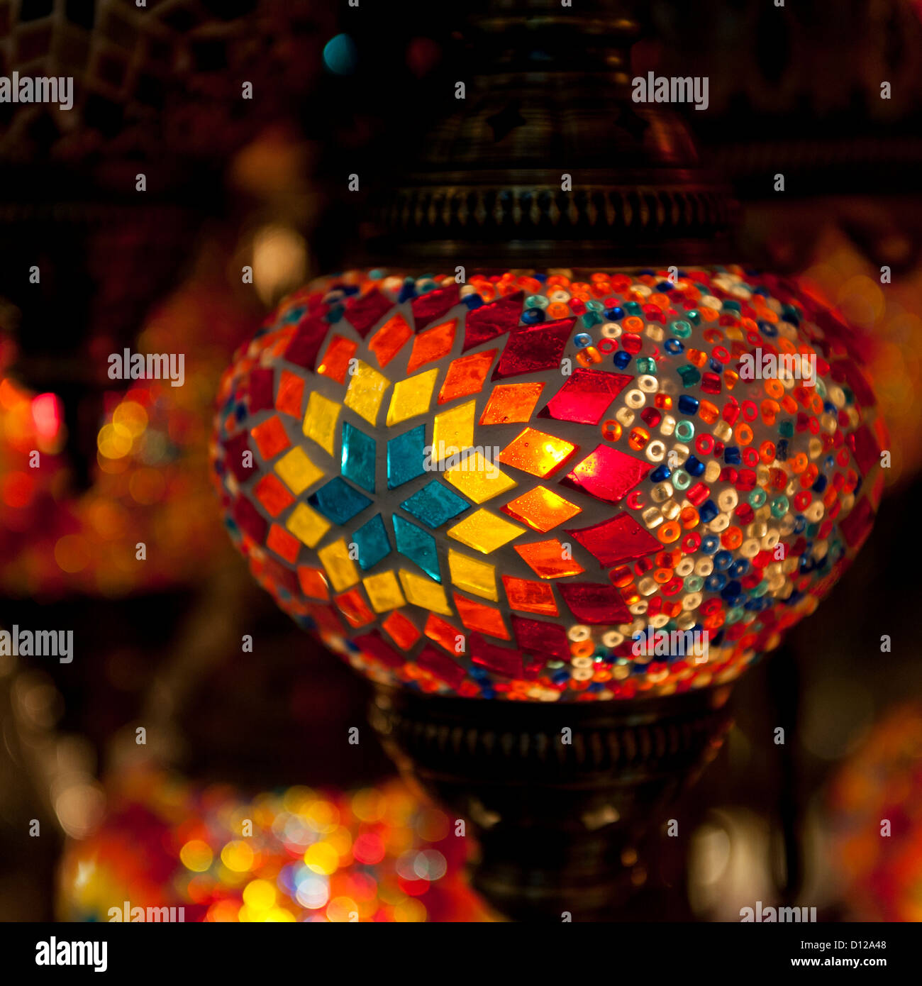 Colourful Ornate Light Fixture; Istanbul Turkey Stock Photo - Alamy