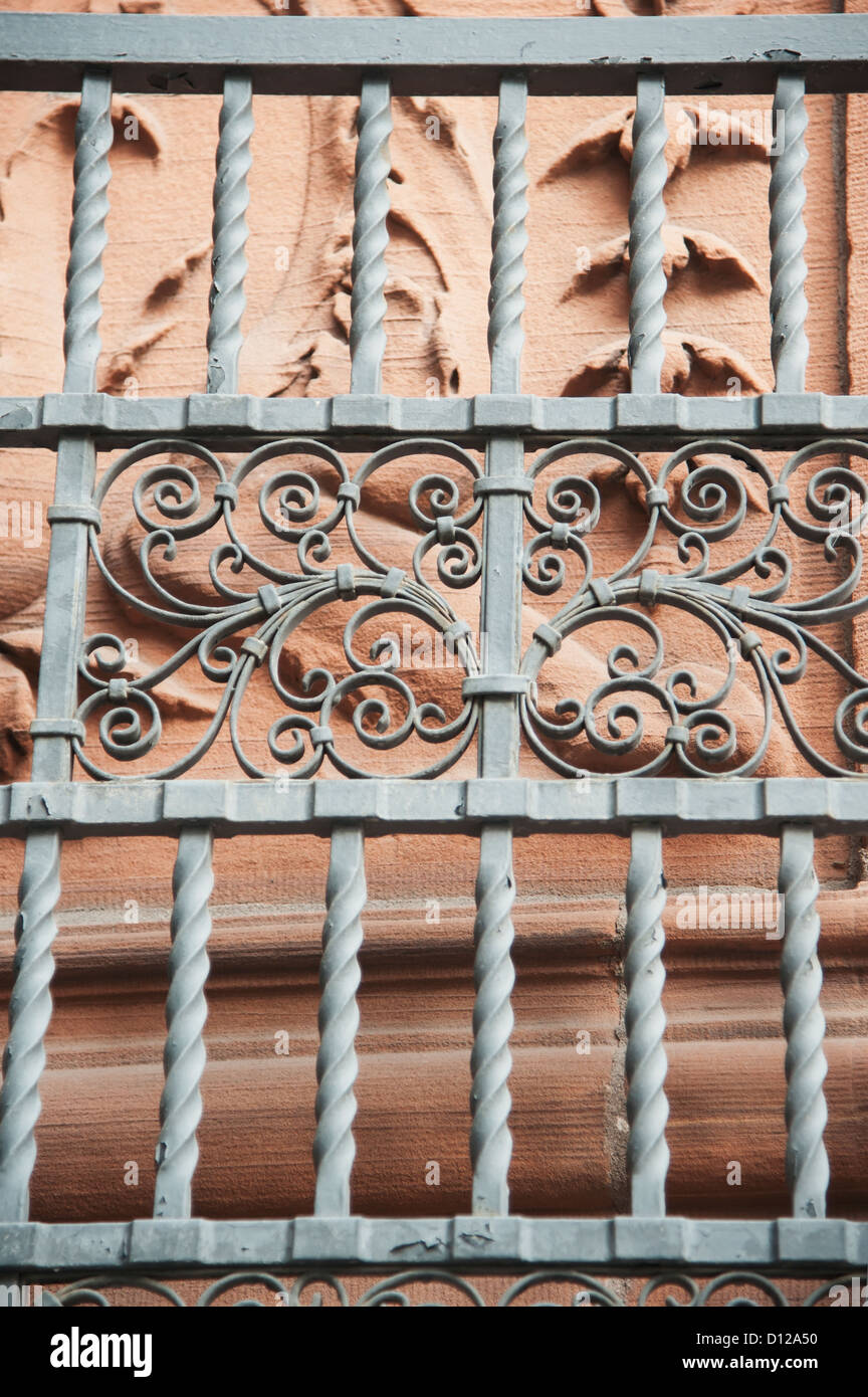 Design On A Silver Metal Gate; Montreal Quebec Canada Stock Photo - Alamy