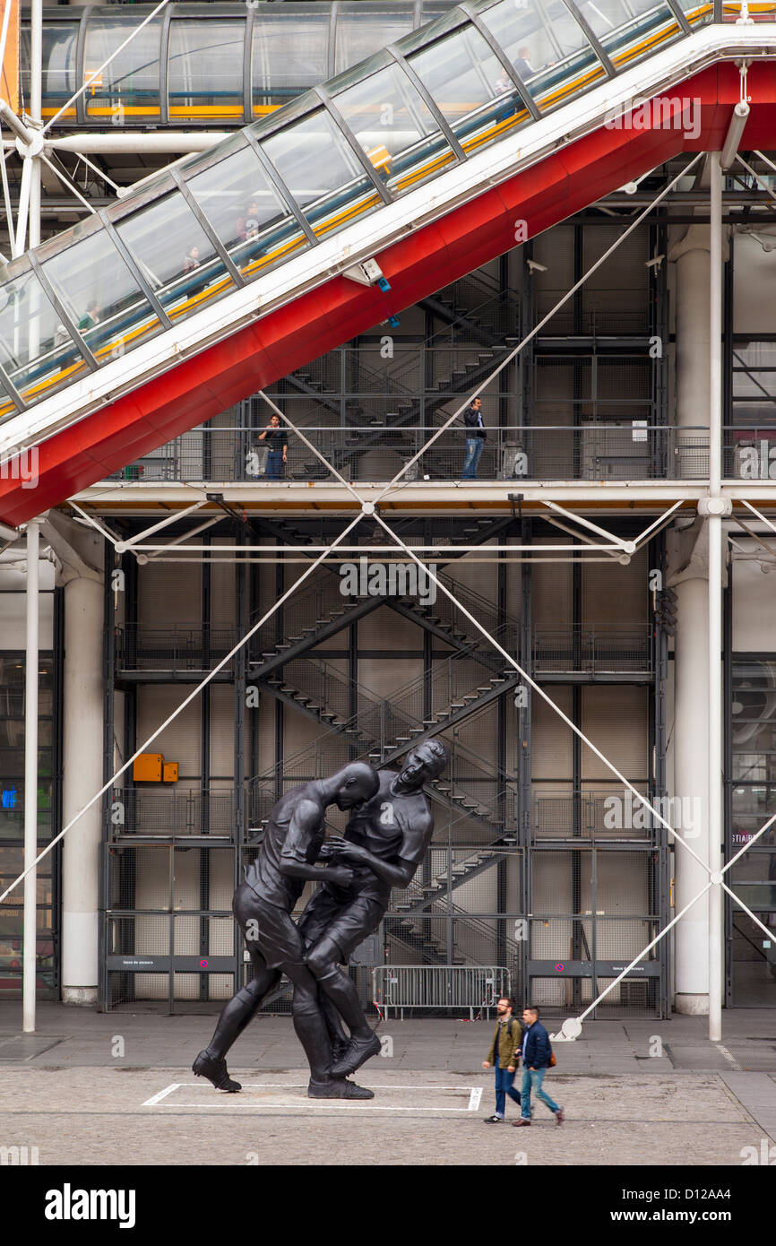 Statue of Zidane's infamous headbutt of Marco Materazzi in a World Cup ...