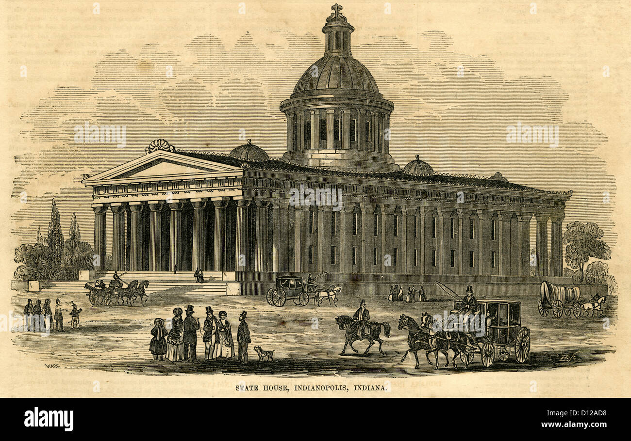 House usa engraving 1800s hi-res stock photography and images - Alamy