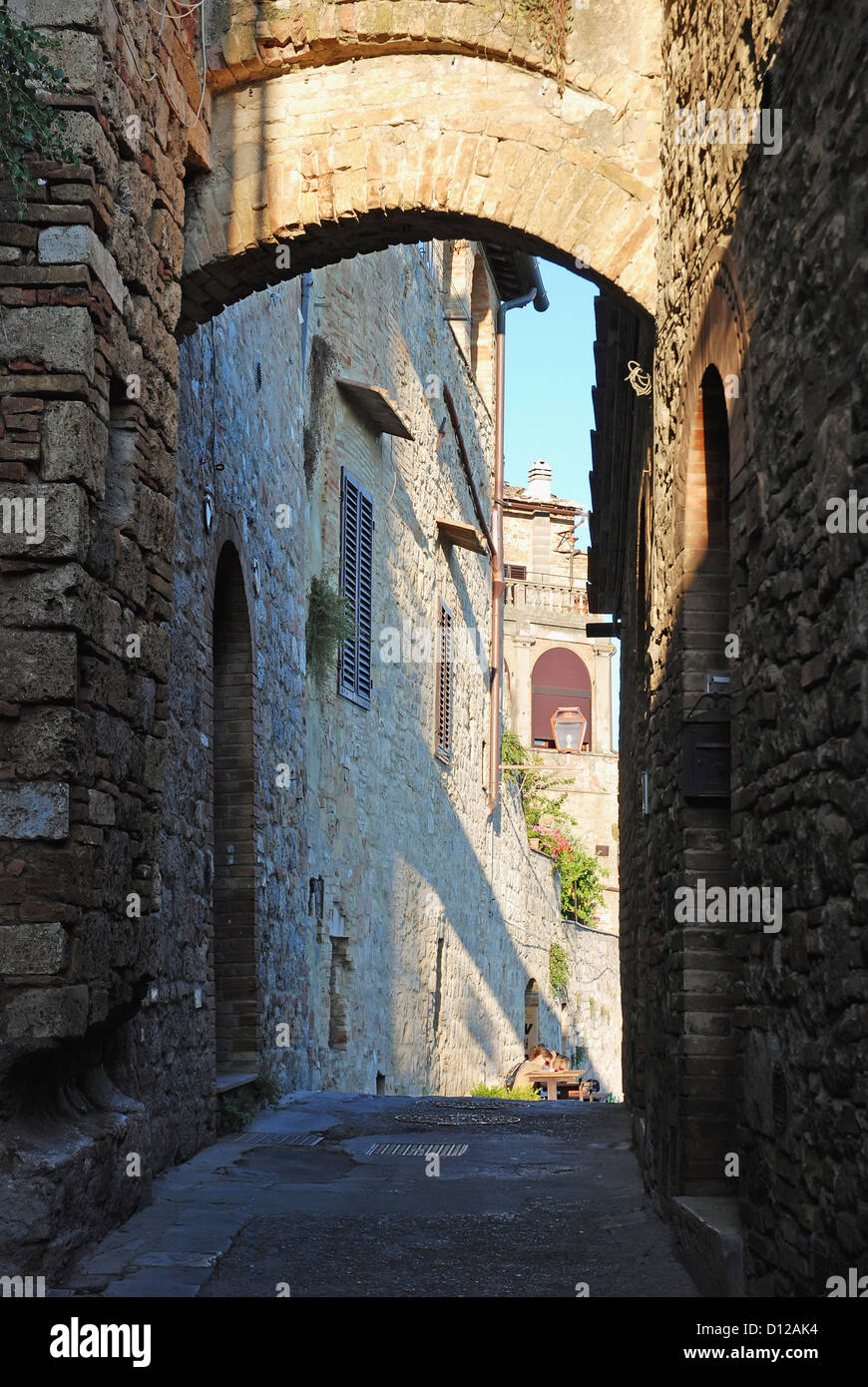 An Alley Between Buildings; San Gimignano Italy Stock Photo - Alamy