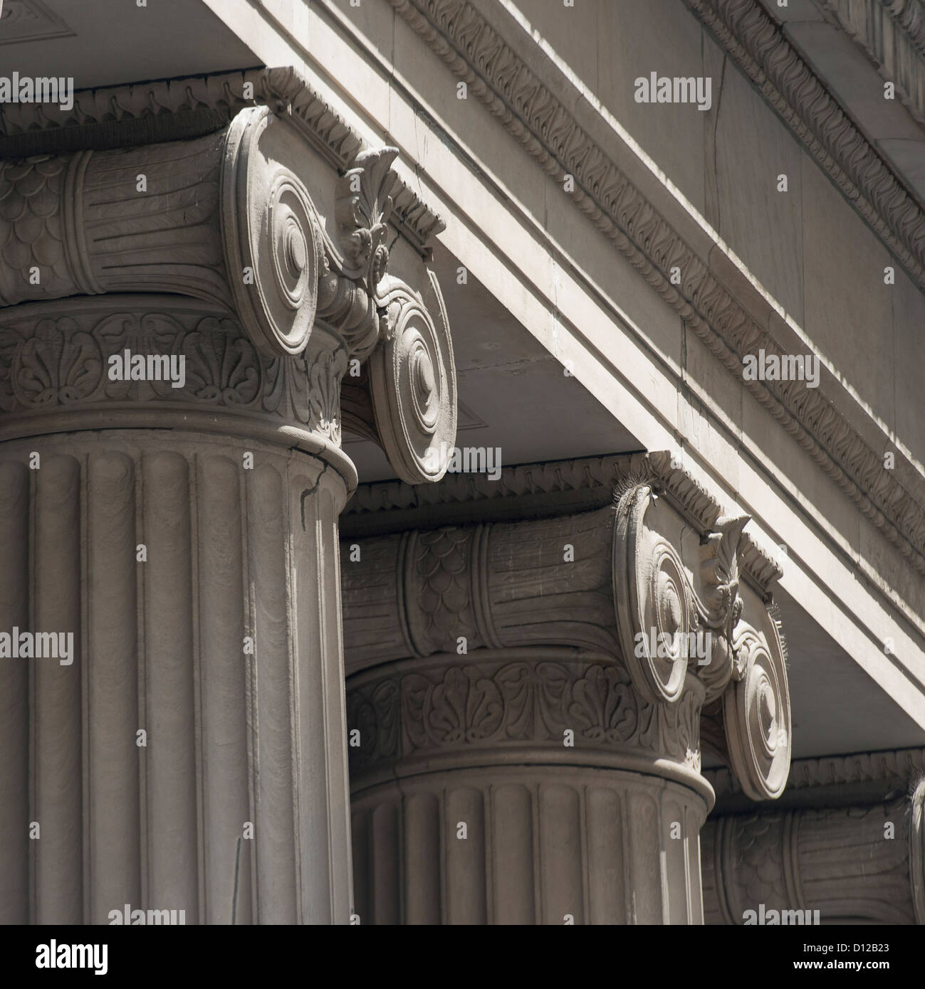 Ornate Scroll Design At The Tops Of Columns On A Building; Chicago ...