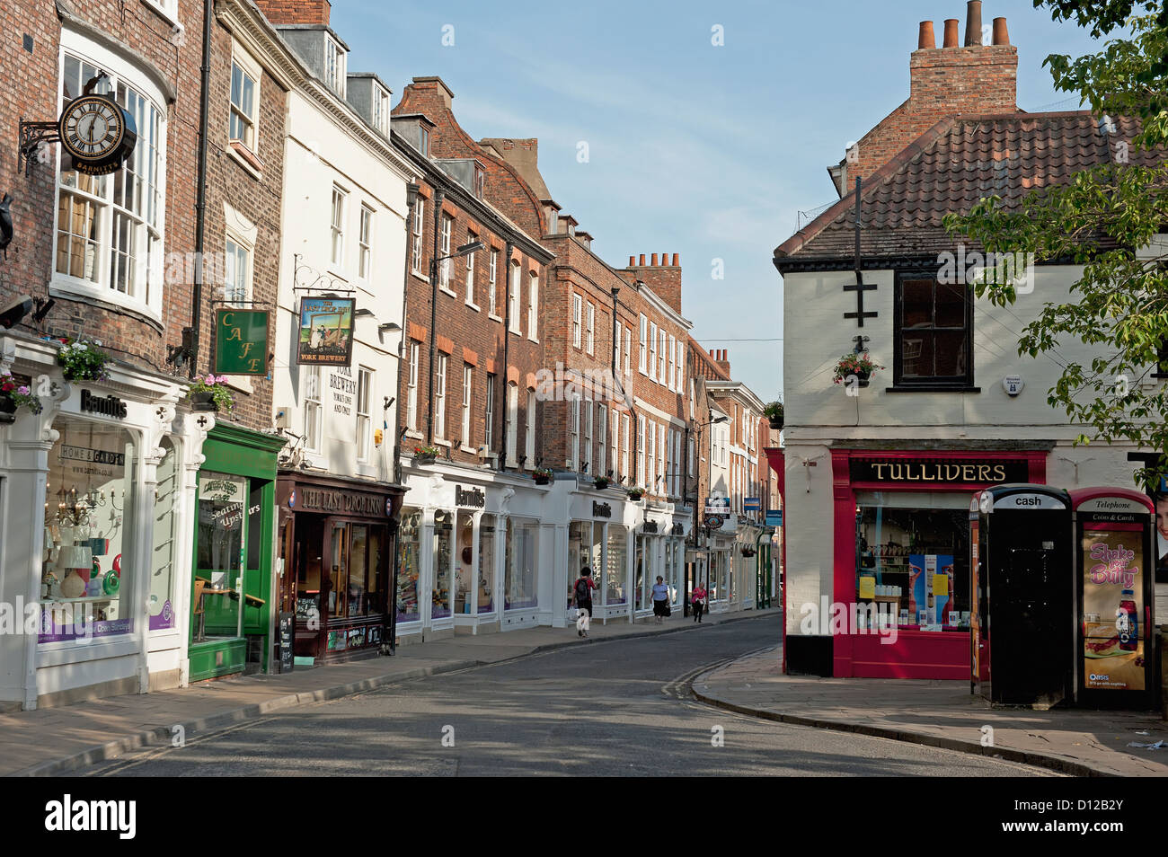 Retail Shops Along A Street; York England Stock Photo - Alamy