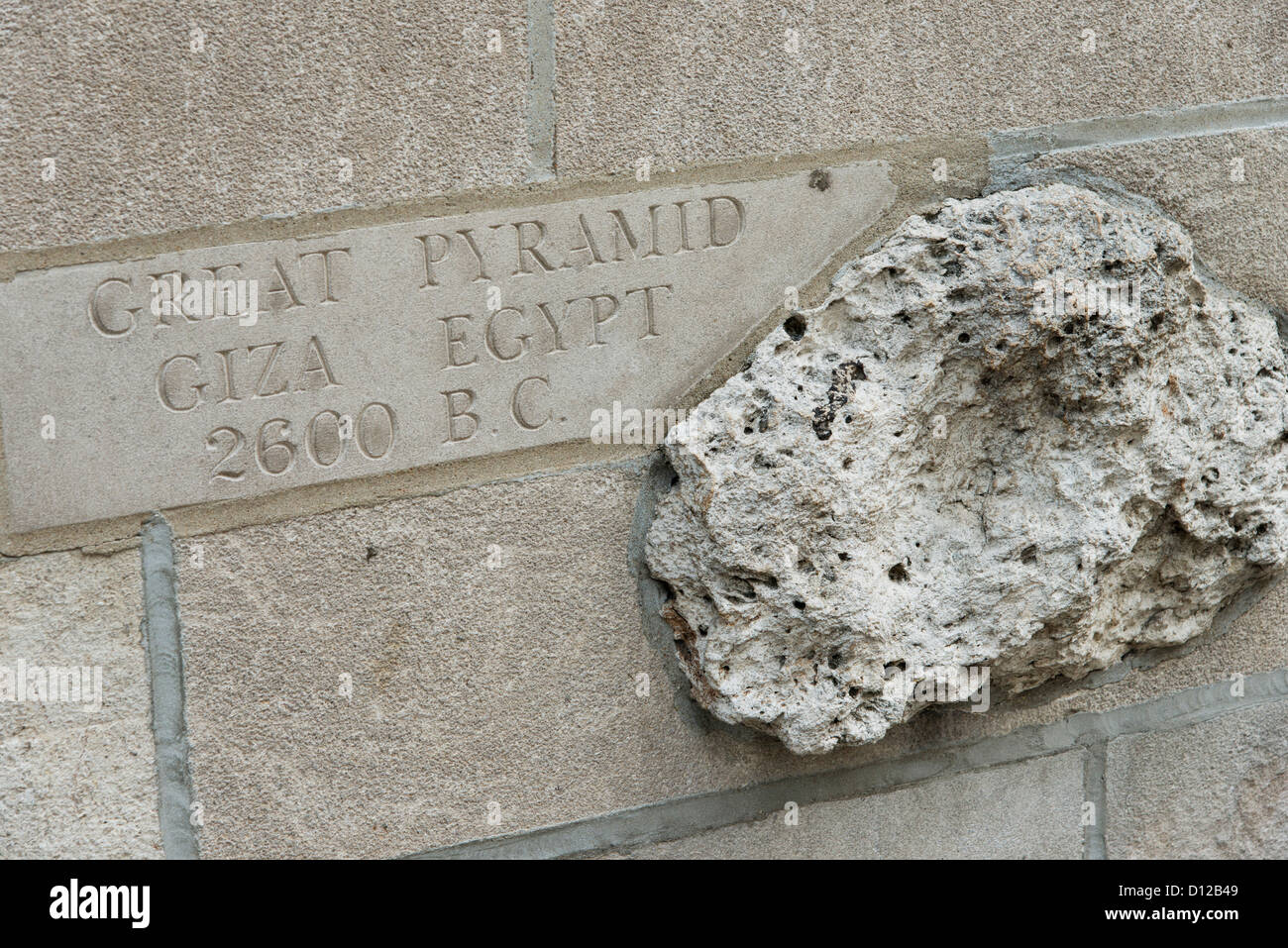 Sign And Rock Sample From The Great Pyramid In Giza Egypt; Chicago ...