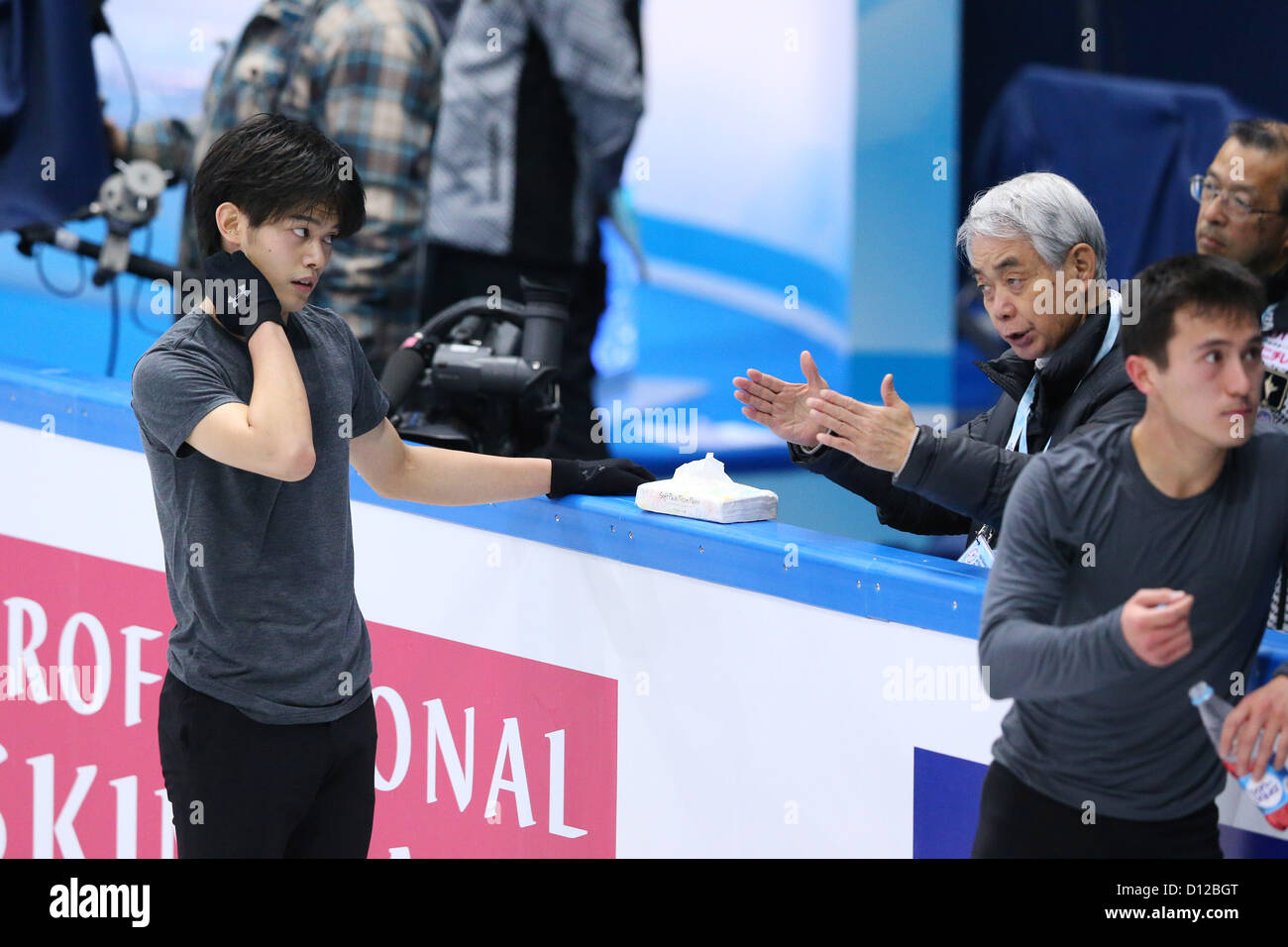 (L to R) Takahiko Kozuka (JPN), Nobuo Sato Coach, DECEMBER 5, 2012 ...
