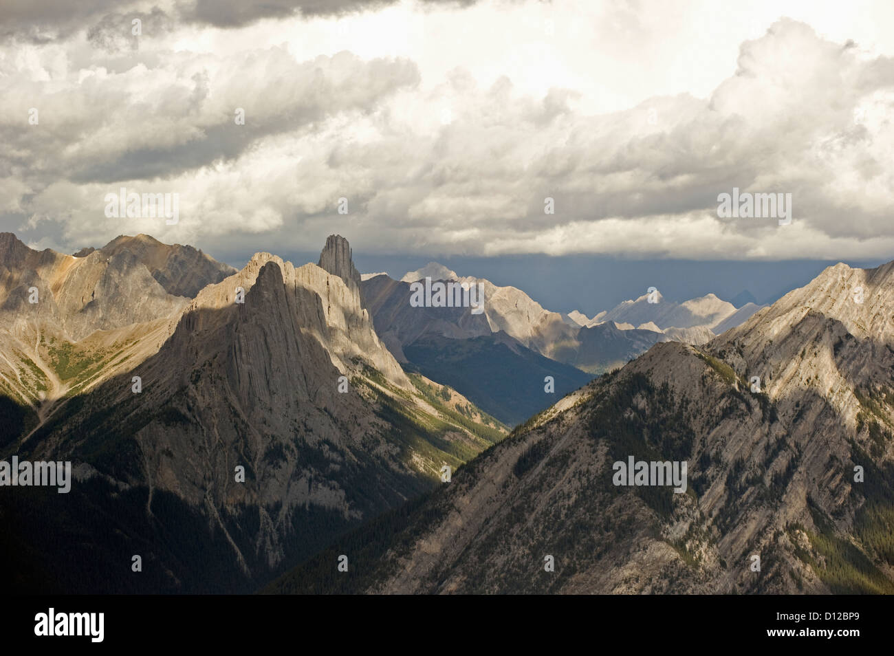 Cloud Over Rugged Mountain Peaks; Banff Alberta Canada Stock Photo - Alamy