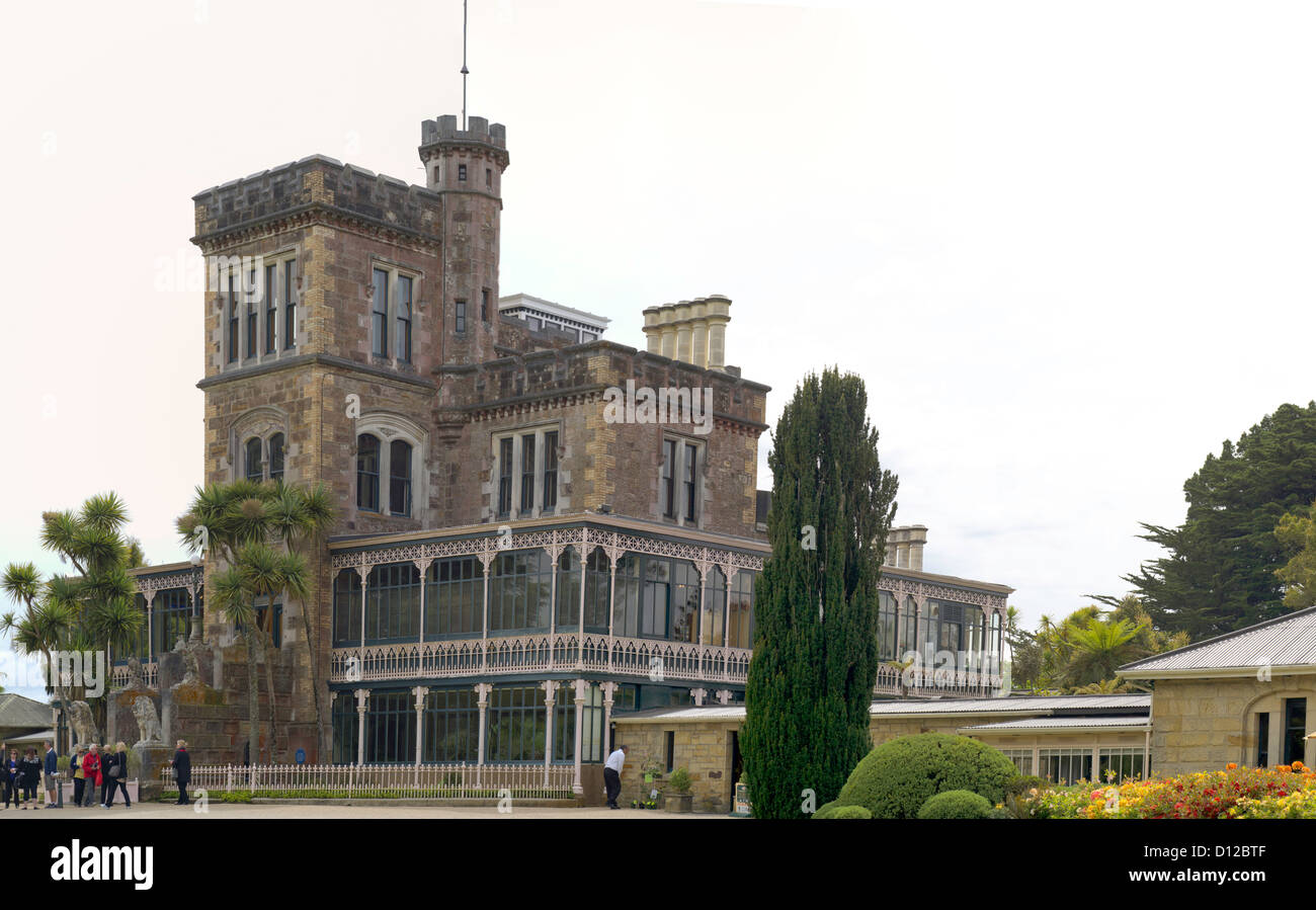 Panoramic view of Larnach Castle (The Camp), Otago Peninsula, near ...