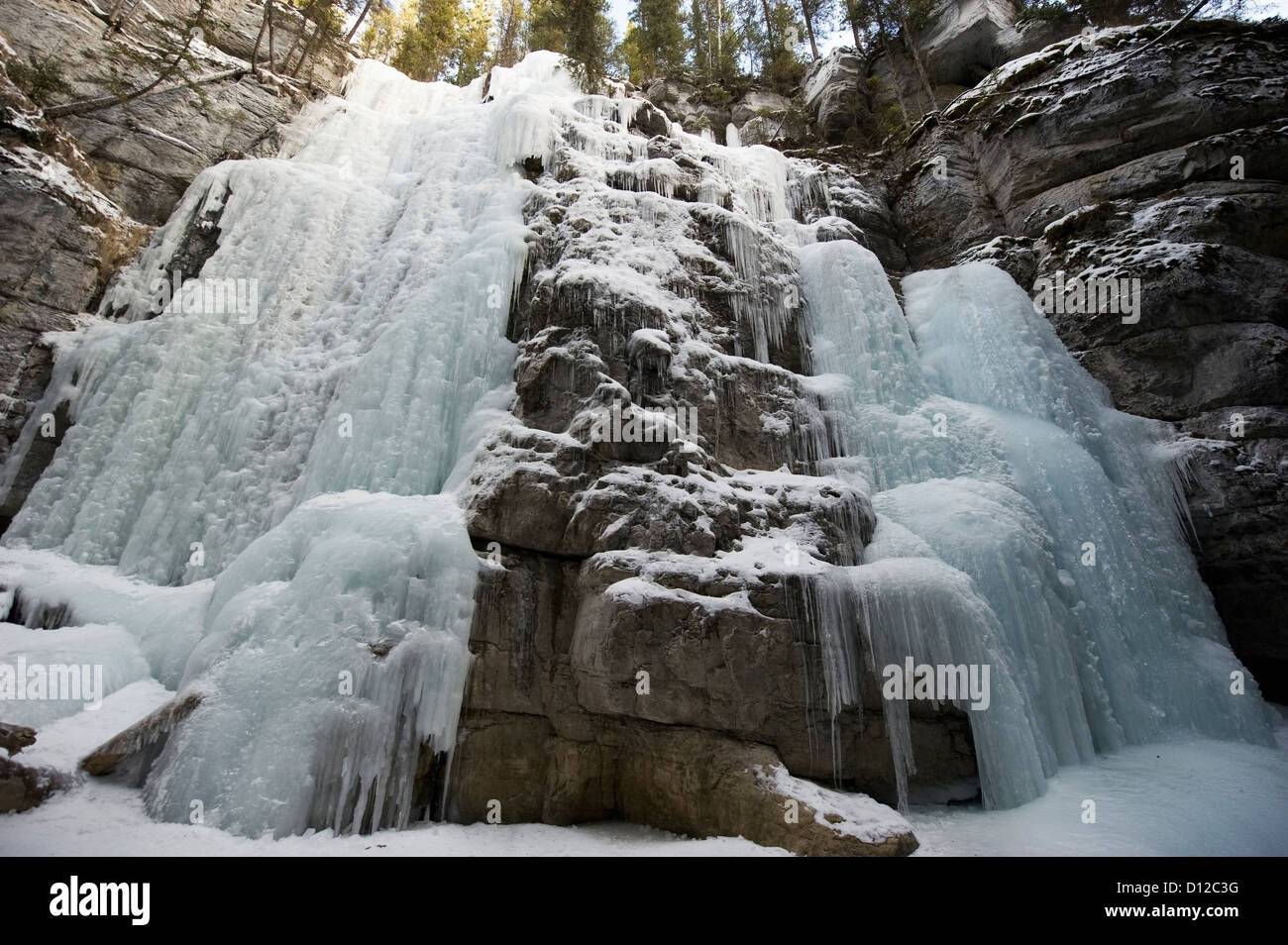 Frozen Waterfall At Maligne Canyon; Alberta Canada Stock Photo - Alamy