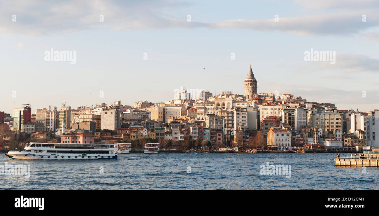 Cityscape Along The Shoreline Of Bosphorus Strait; Istanbul Turkey ...