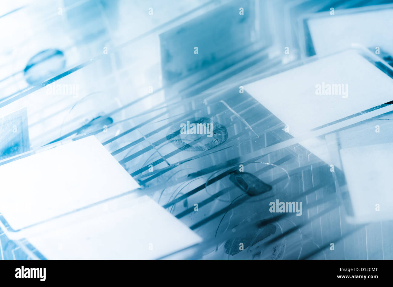 science medical glass microscope slide with sample Stock Photo - Alamy