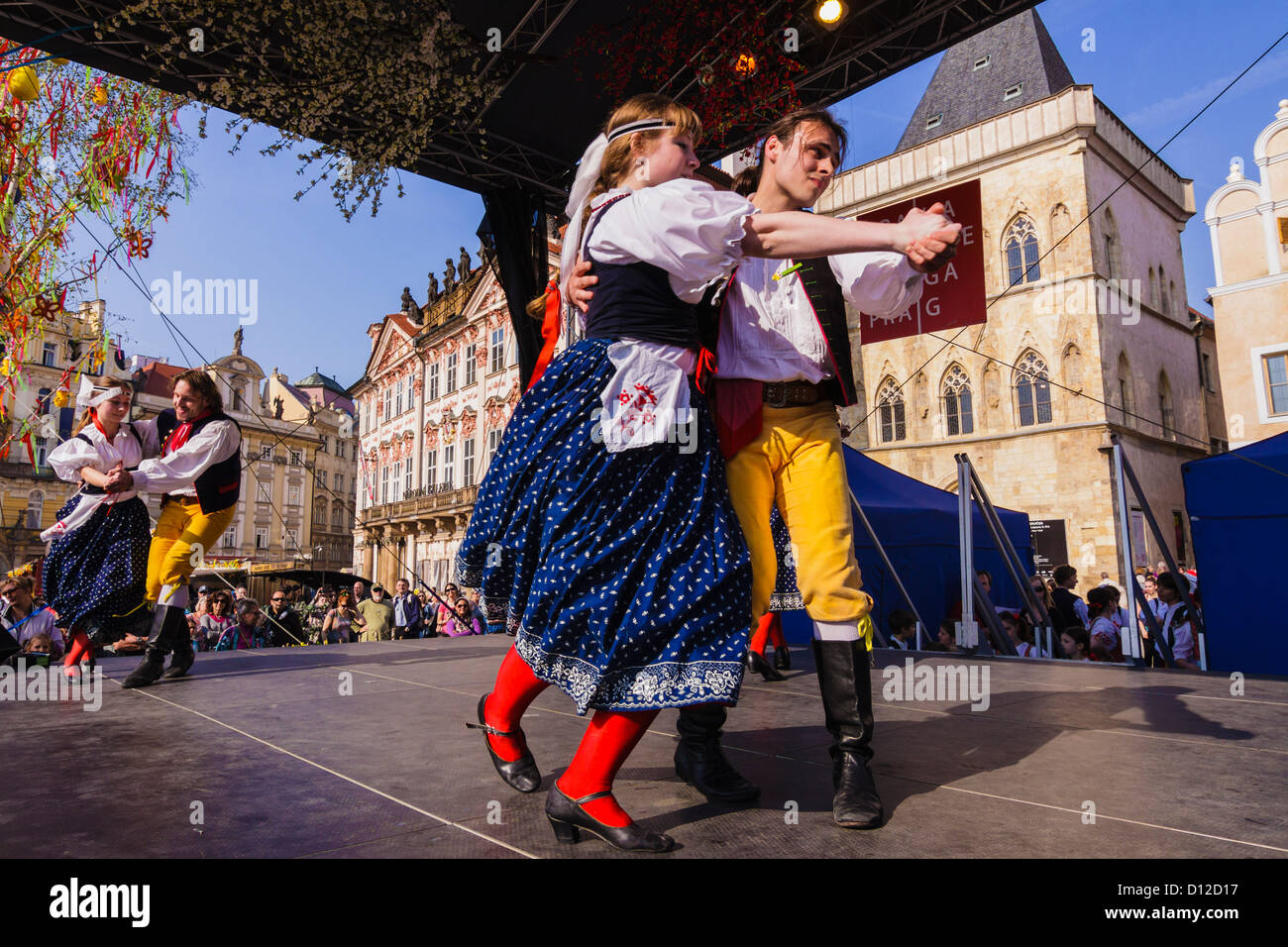 Dancers in traditional costume performing at the Easter Market stage in ...