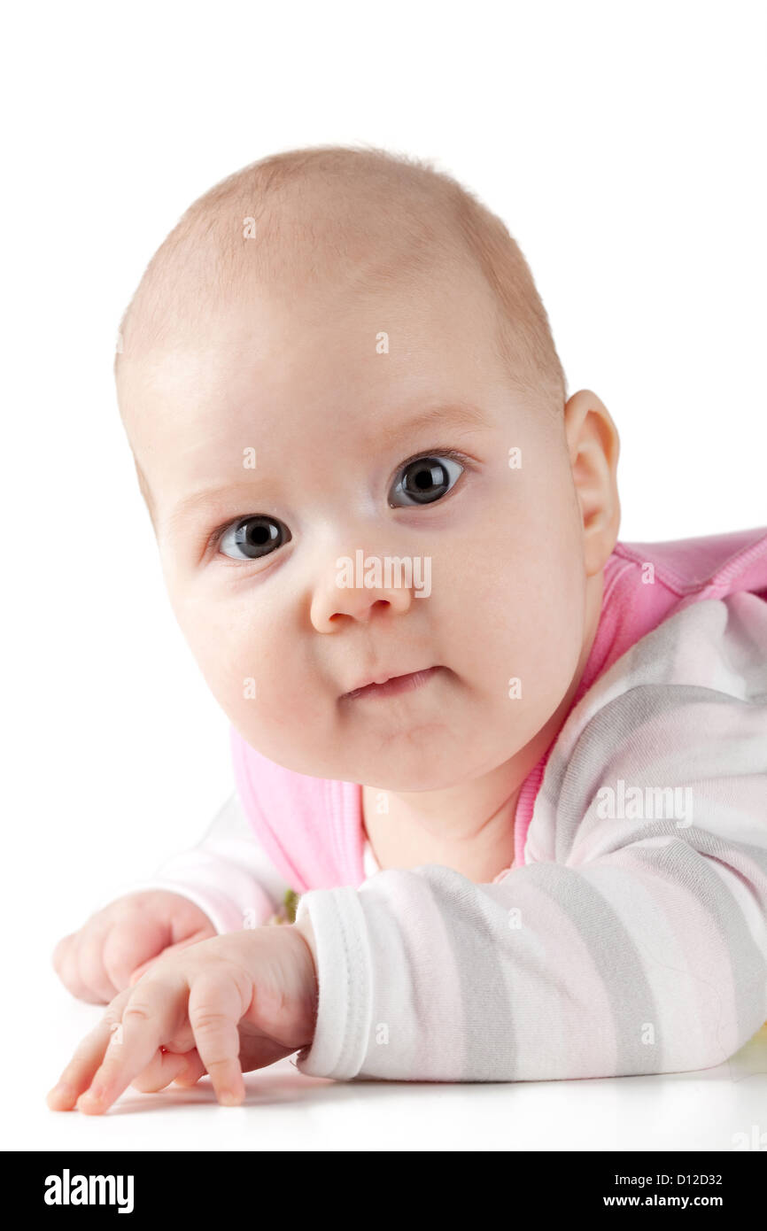 Portrait of small baby. Isolated on white background Stock Photo - Alamy