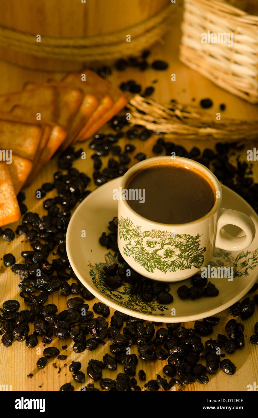 kopitiam style malaysian coffee , traditional. Fractal on the cup is ...