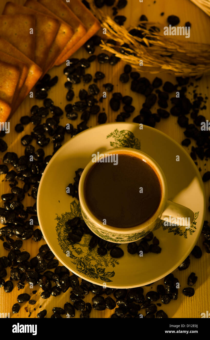 kopitiam style malaysian coffee , traditional. Fractal on the cup is ...