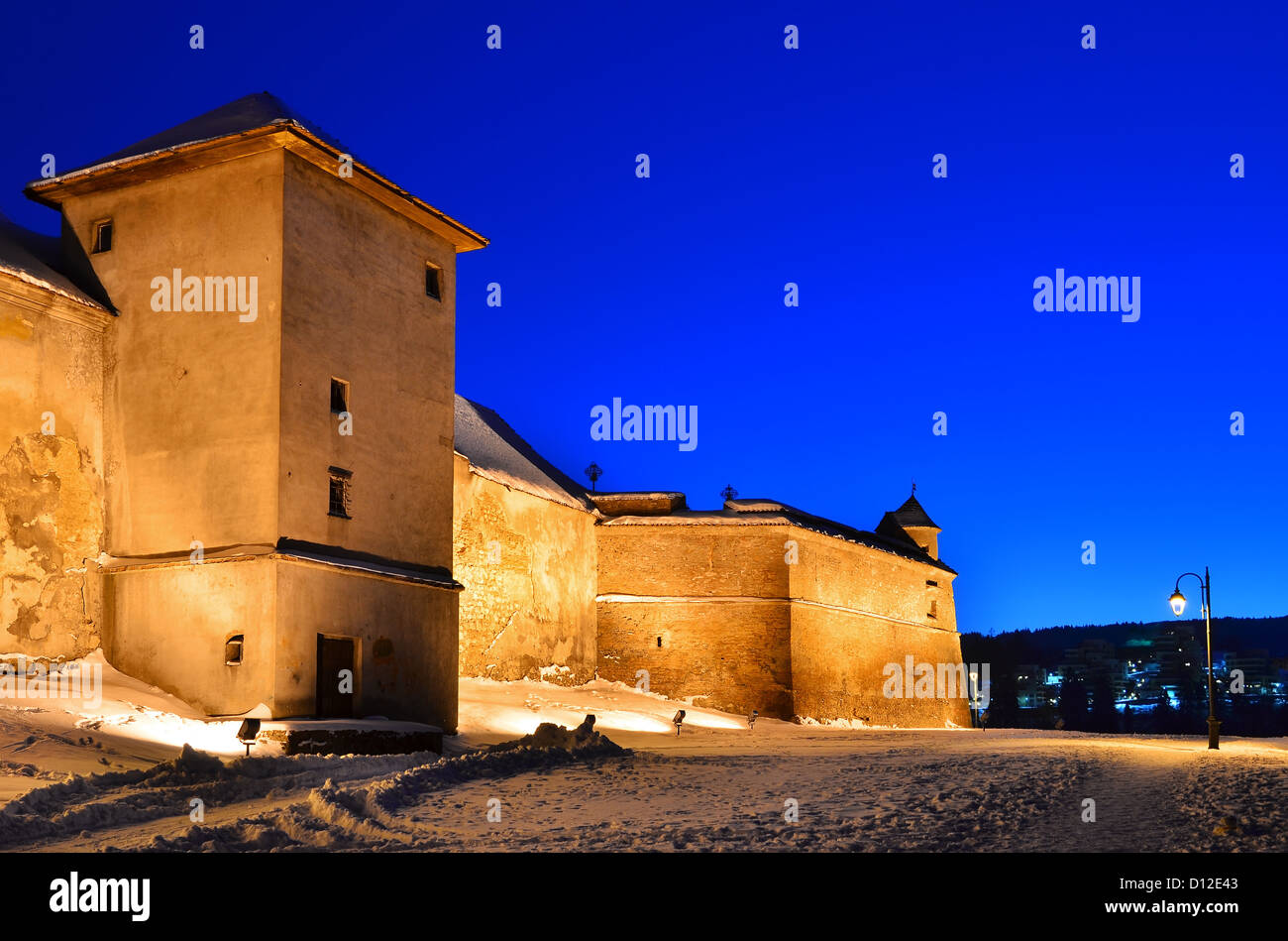 Brasov Citadel, medieval fortress in Romania, on the top of o hill ...