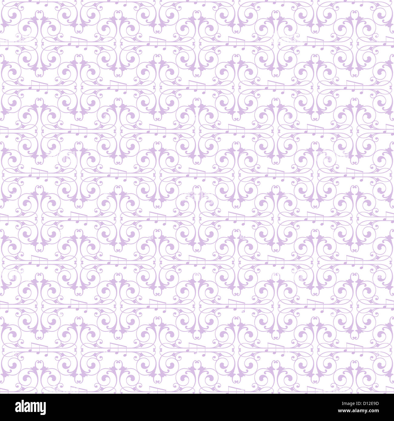 seamless floral and music notes pattern Stock Photo - Alamy