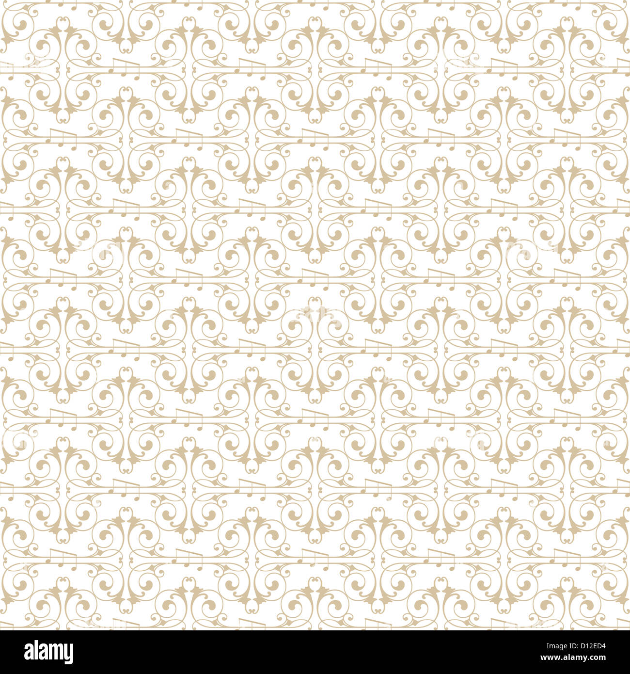 seamless floral and music notes pattern Stock Photo - Alamy