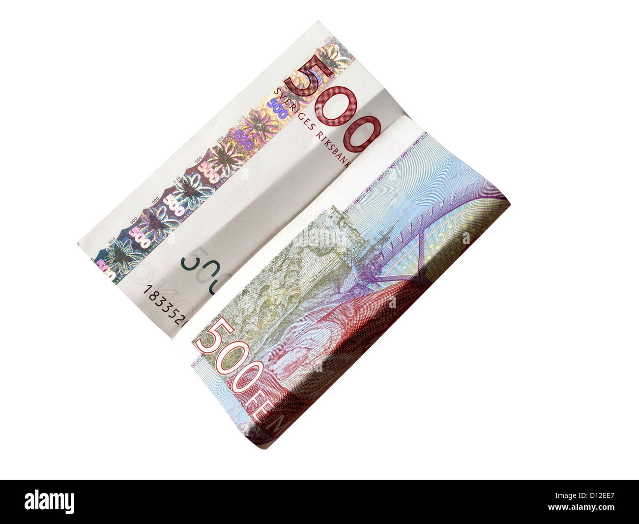 Swedish currency - 500 Kronor isolated on white background Stock Photo ...