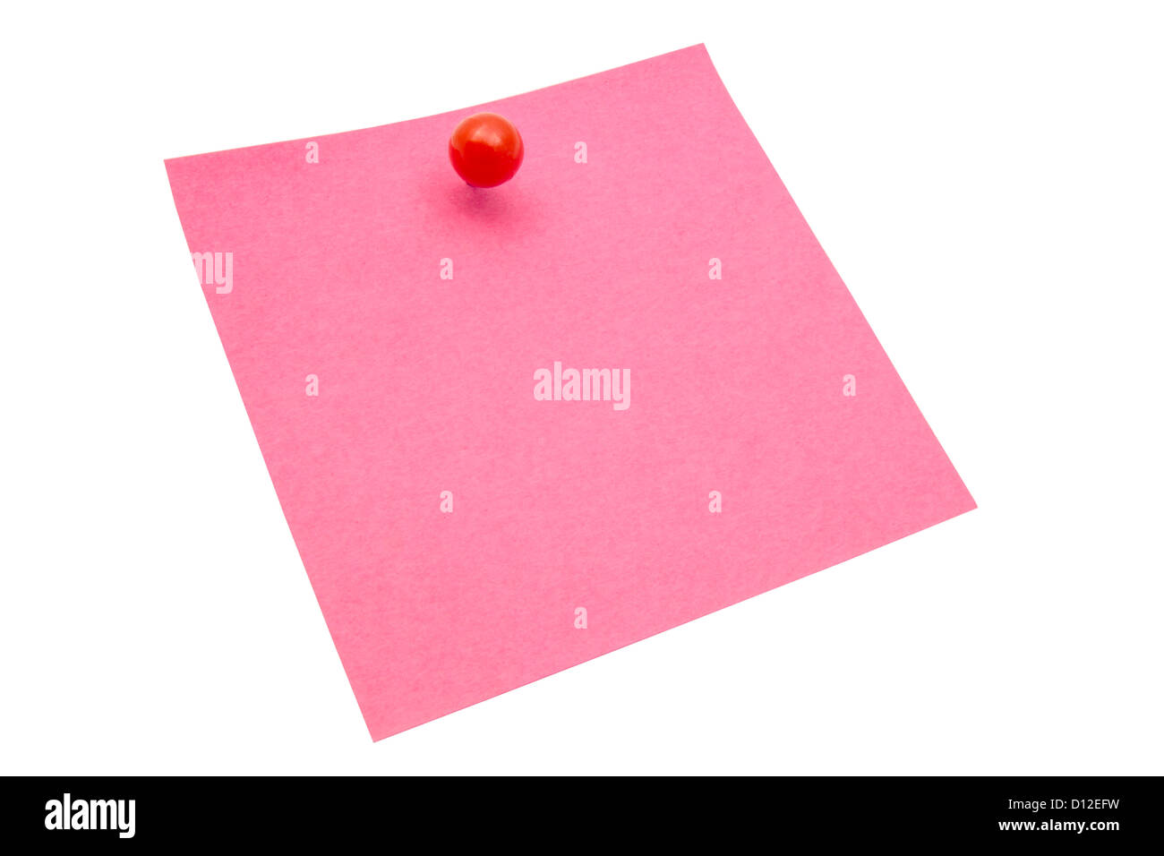 Red memo paper isolated on white background Stock Photo - Alamy