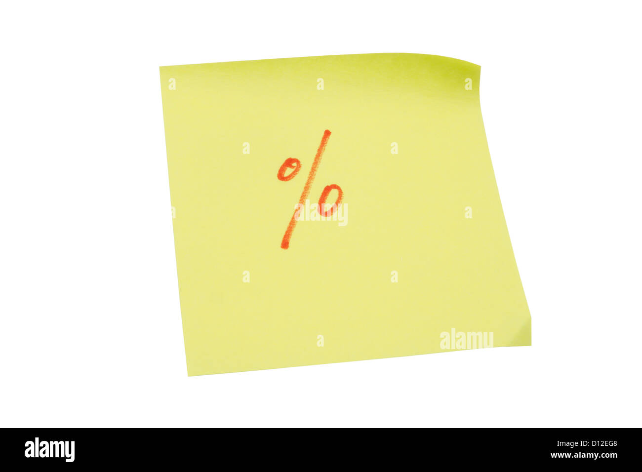 Yellow memo paper isolated on white background Stock Photo - Alamy