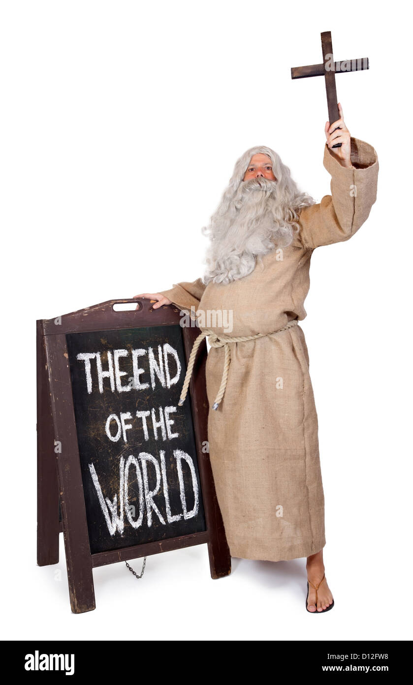 visionary with a sign Stock Photo - Alamy