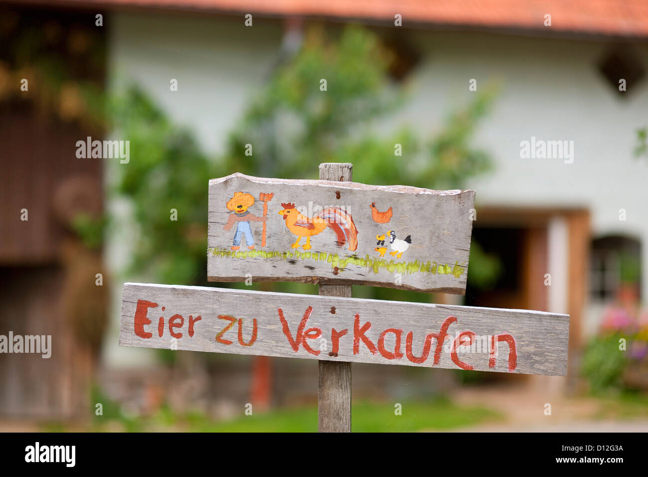 Germany, Bavaria, Wooden sign board in farm Stock Photo - Alamy