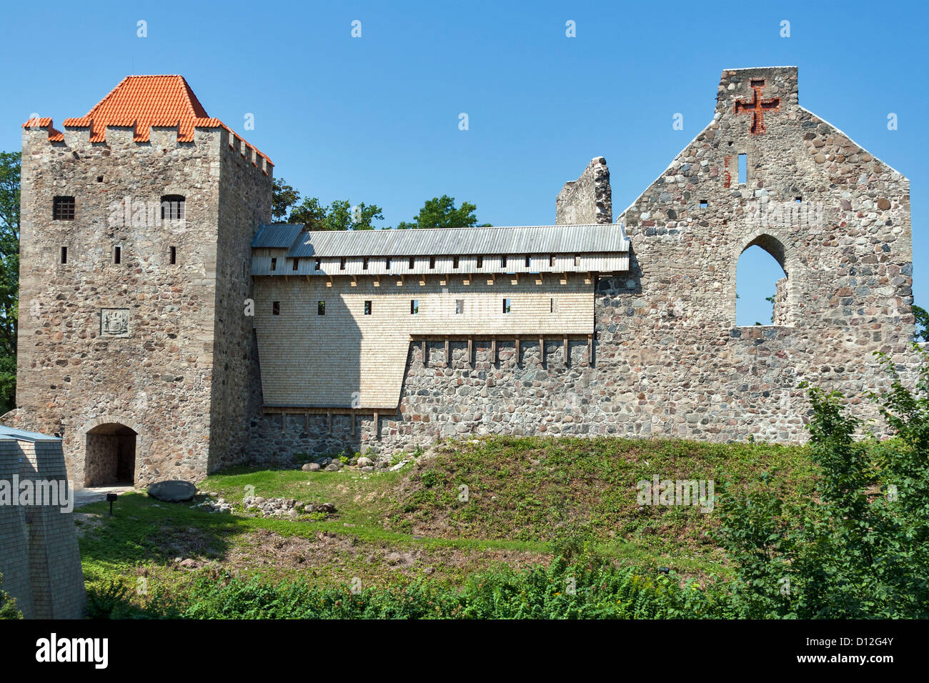 Sigulda Medieval Castle reconstructed. Latvia Stock Photo - Alamy