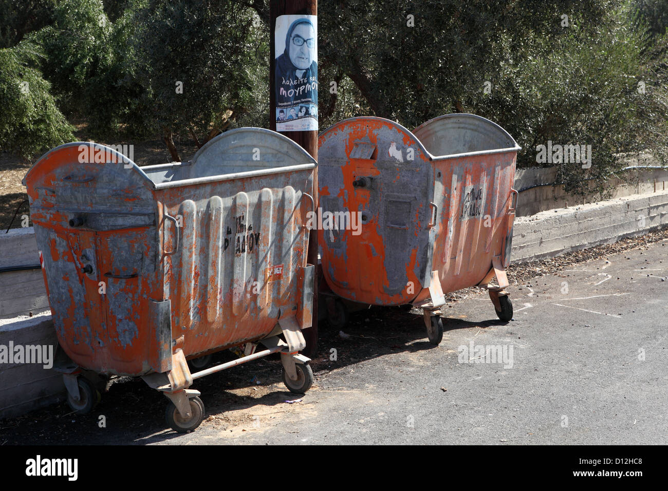 Greece crete bin garbage hi-res stock photography and images - Alamy