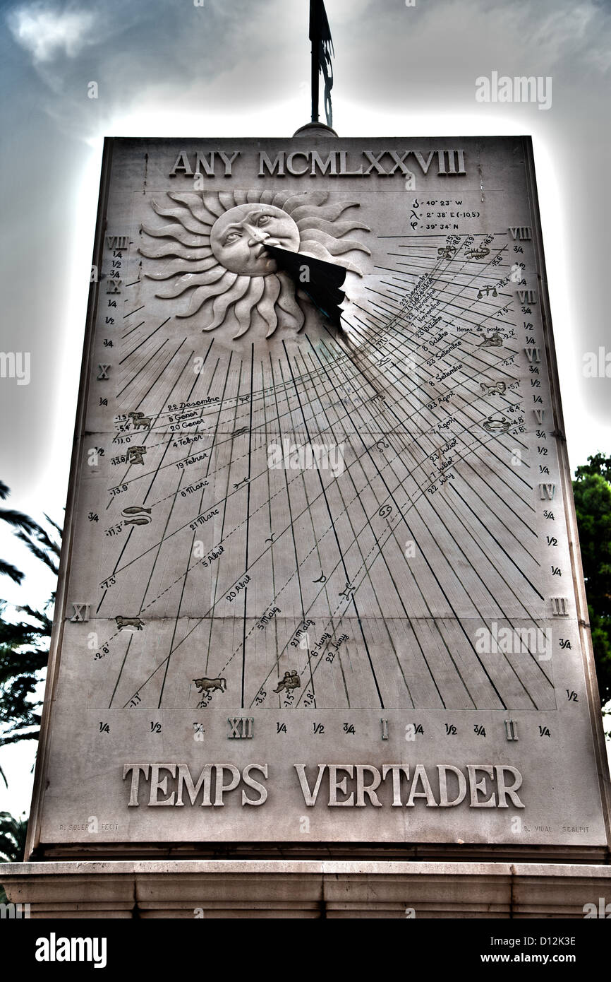 Spain, Palma, Mallorca, View of sun dial Stock Photo - Alamy