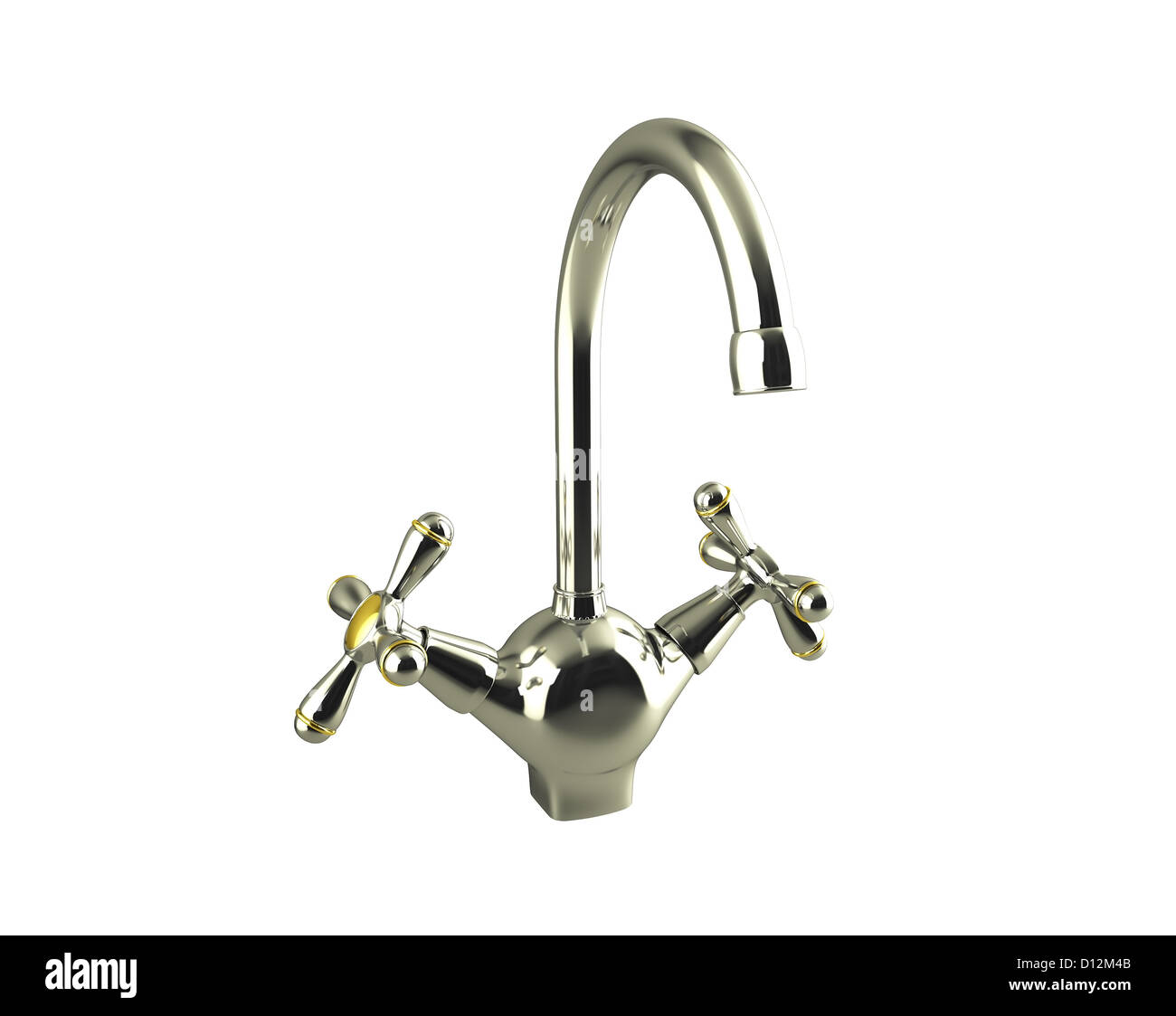 The kitchen water crane is isolated on a white background Stock Photo ...