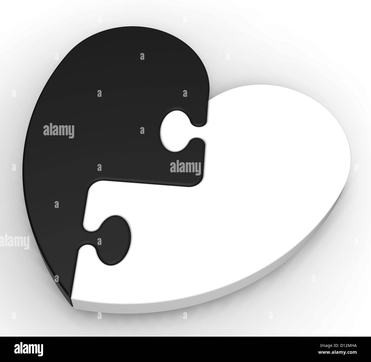 Two-Colored Heart Puzzle Showing Previous Engagement And Missing ...