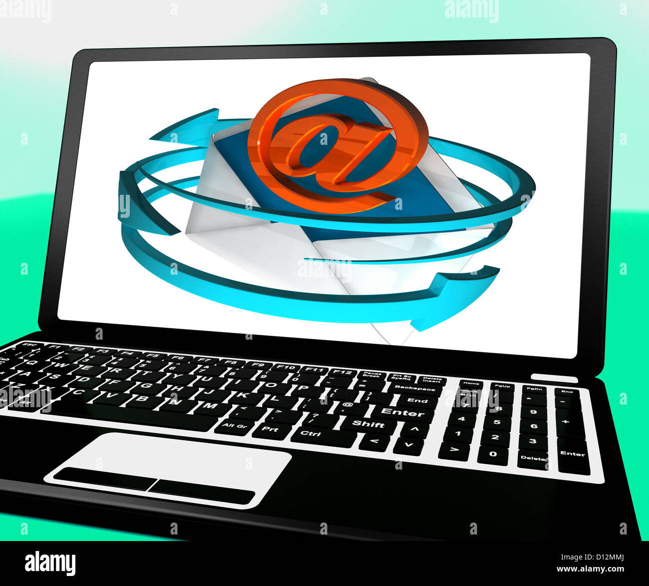 Email Sign On Laptop Shows Messages Sent And Received Stock Photo - Alamy