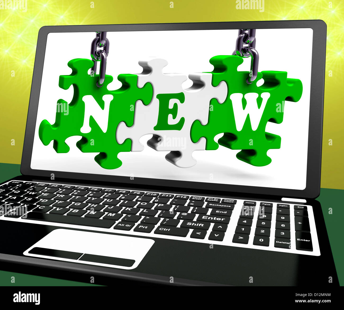 New On Laptop Shows Recent Acquired Or Recently Bought Stock Photo - Alamy