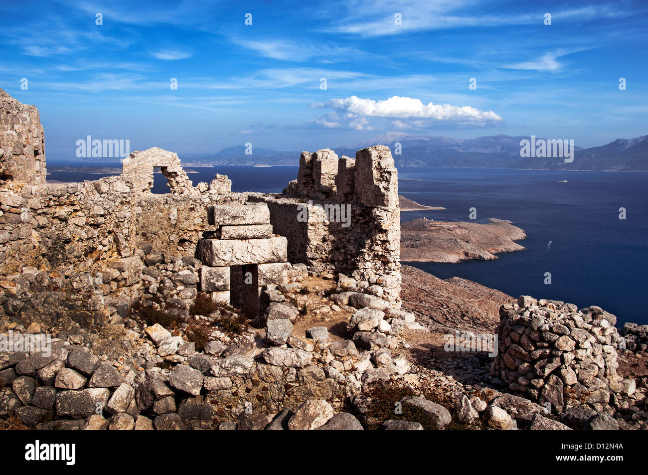 Medieval Castle, Halki Stock Photo - Alamy