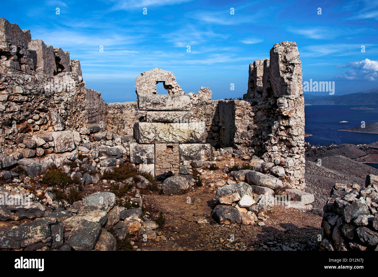 Medieval Castle, Halki Stock Photo - Alamy