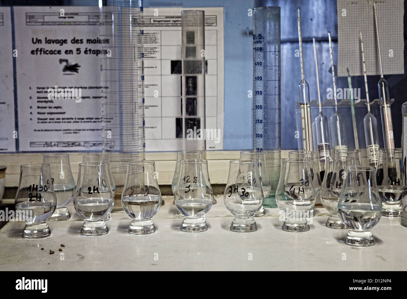 Samples of immature malt whiskey taken at different times in the ...