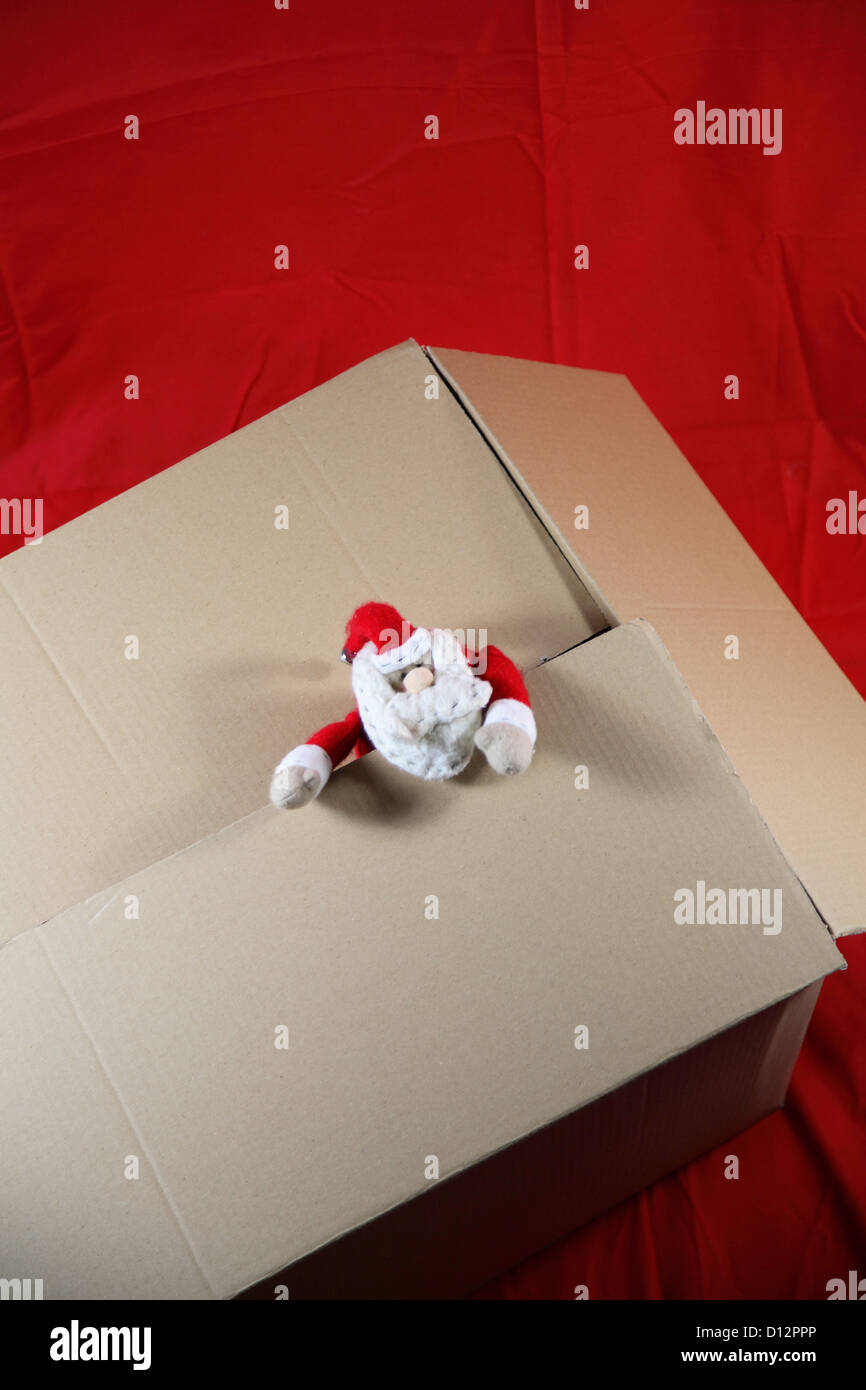 santa claus in a box Stock Photo - Alamy