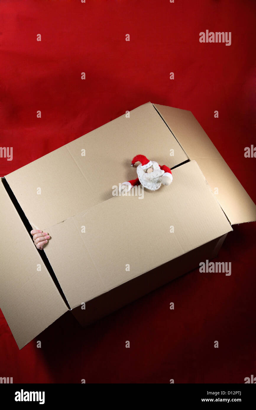 santa claus in a box Stock Photo - Alamy