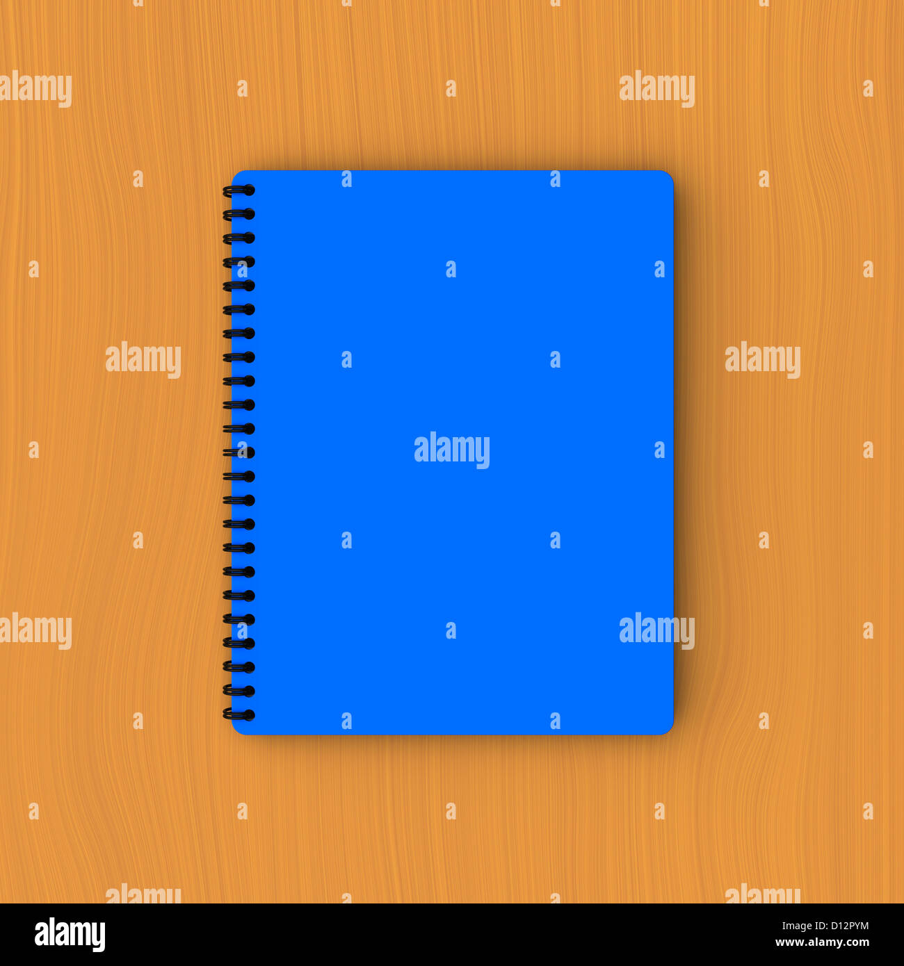 3D model of blue paper notebook on plywood Stock Photo - Alamy