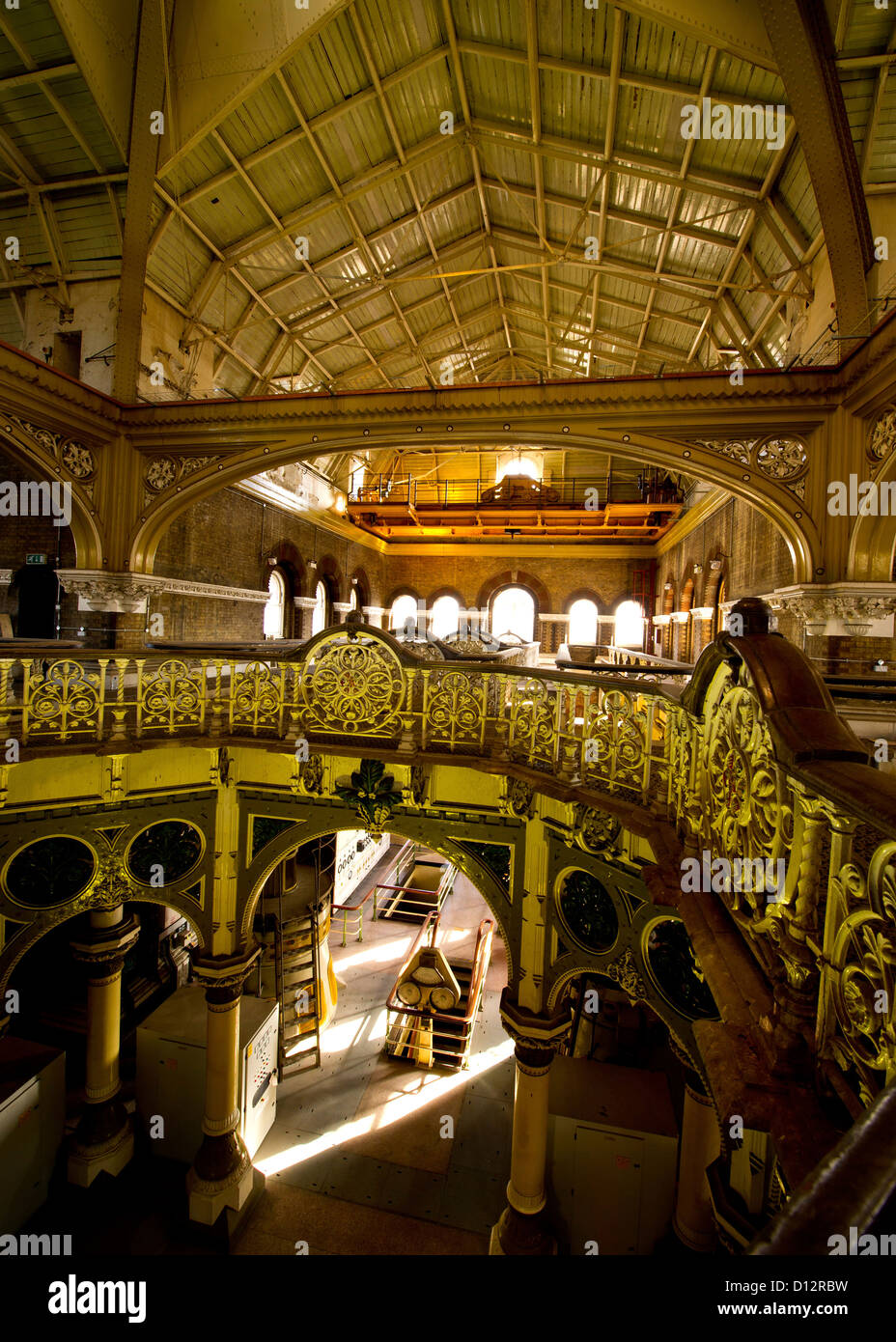 The ornate ironwork of the Abbey Mills Victorian sewage pumping station ...
