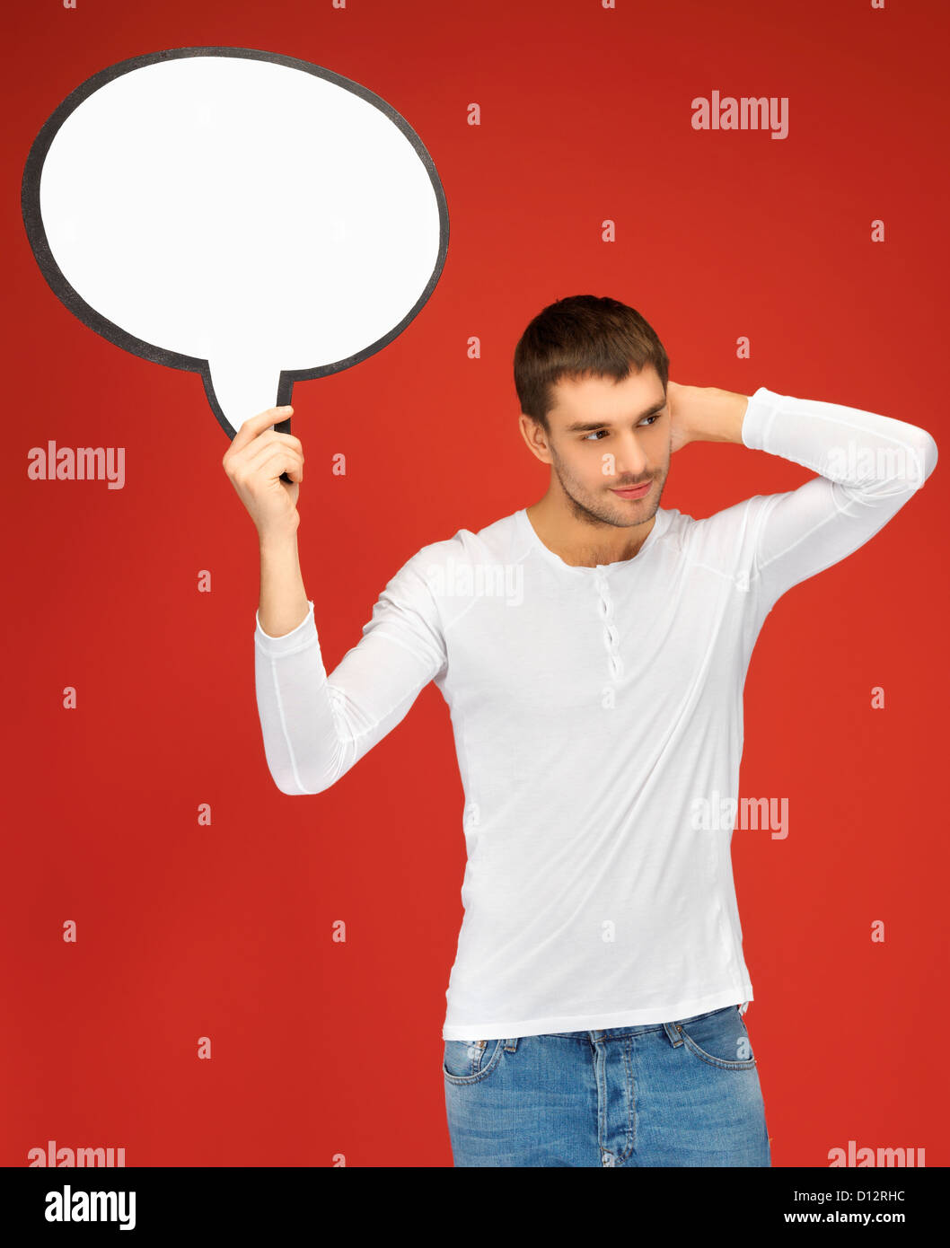Pensive Man With Blank Text Bubble Stock Photo Alamy pensive-man-with-blank-text-bubble-stock-photo-alamy