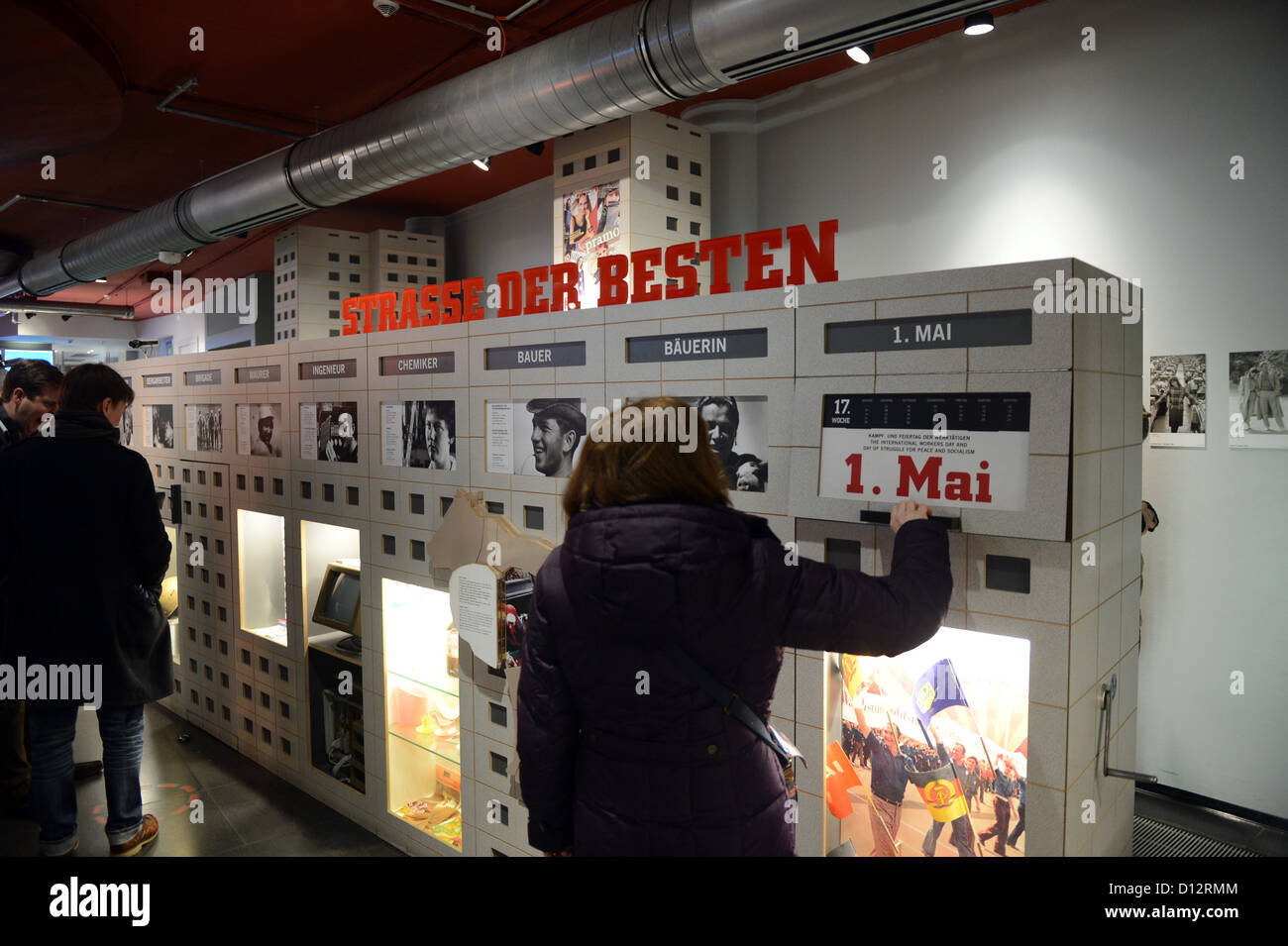 Visitors look at the "Strasse der Besten" (Street of the Best) in the ...
