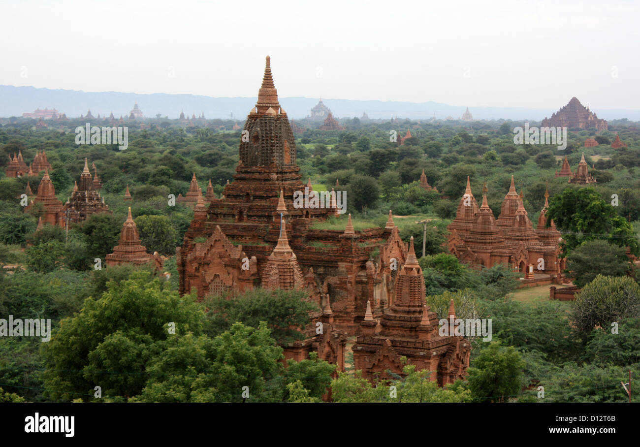 The view from the Dhamma-ya-zi-ka Pagoda is pictured in Bagan, Myanmar ...