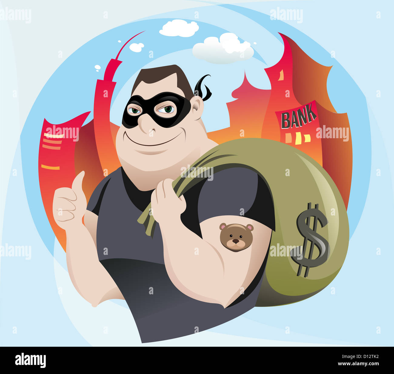 The vector illustration of the Robber Stock Photo - Alamy