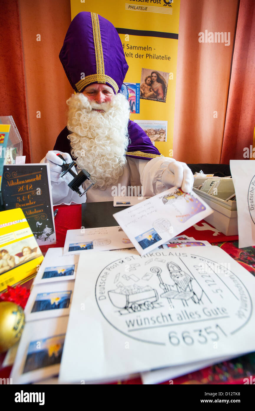 Saint Nicholas stamps letters with a special Christmas stamp at Saint ...