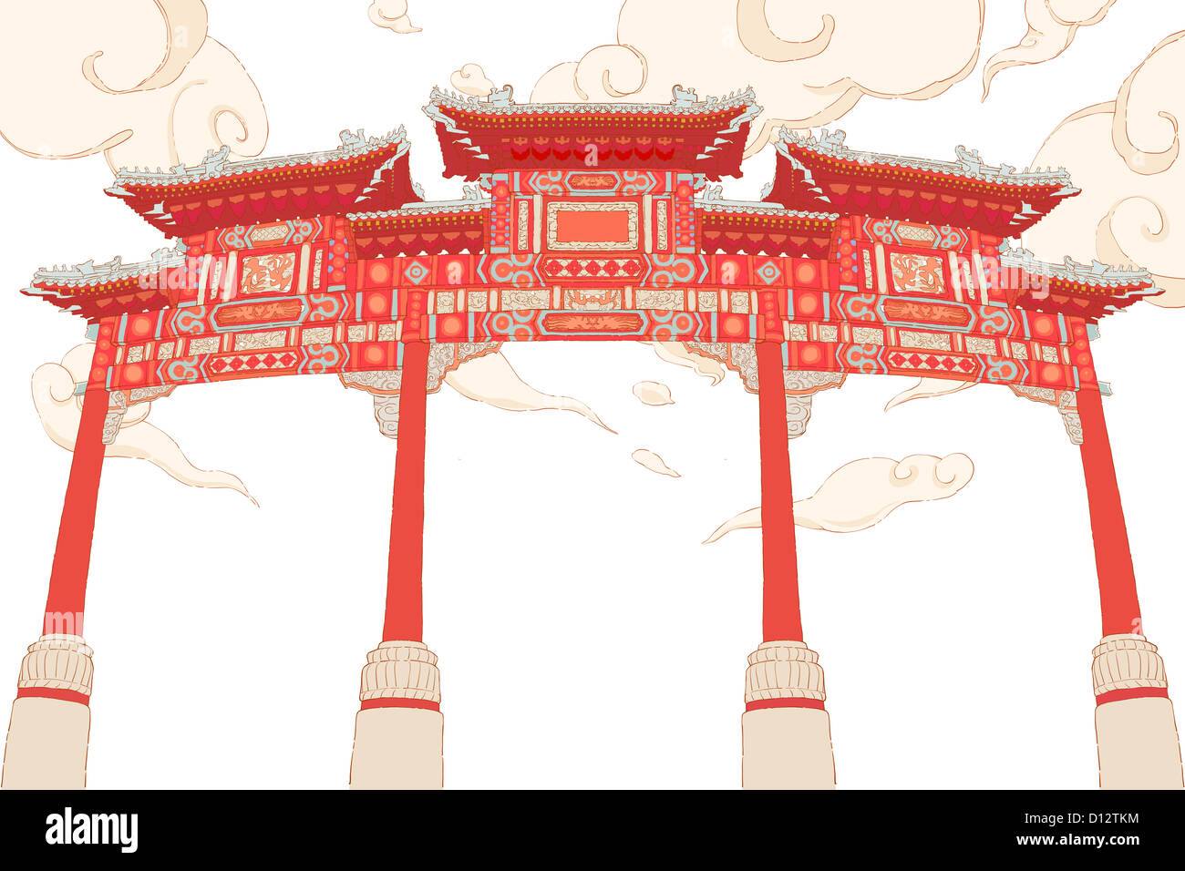 Chinatown gate drawing hi-res stock photography and images - Alamy